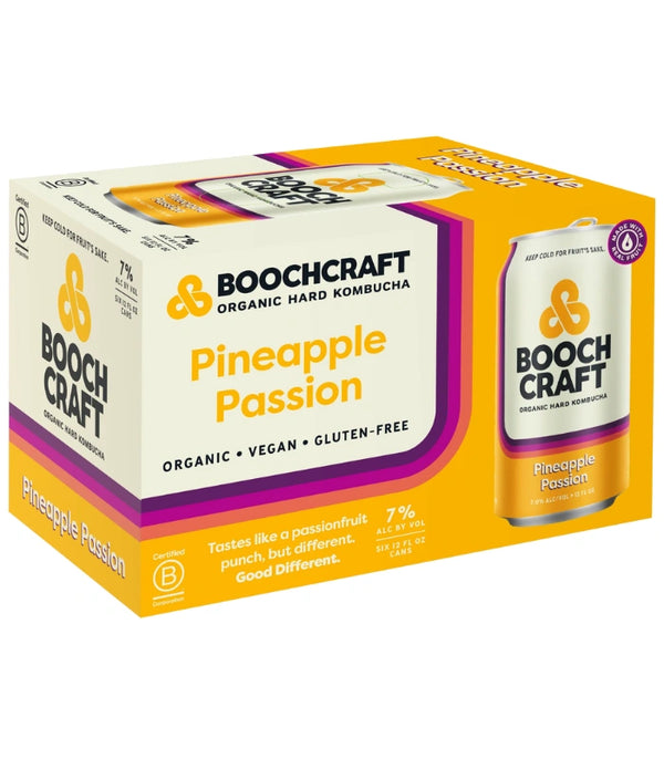 Boochcraft Pineapple Passion Organic Hard Kombucha | The Barrel Tap