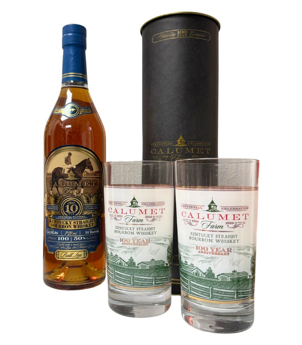 Calumet Farm 10 Year Bourbon Gift Set w/ 2 Calumet Glasses – The Barrel Tap