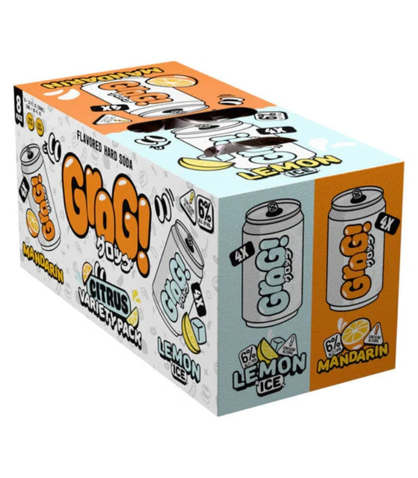 Grog! Flavored Hard Soda Lemon Ice & Mandarin Variety Pack 8-Pack – The ...