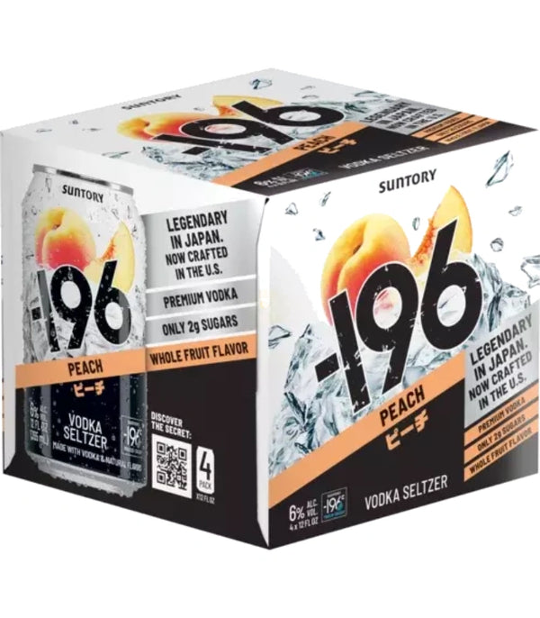 Suntory -196 Peach Vodka Seltzer 4-Pack | The Barrel Tap